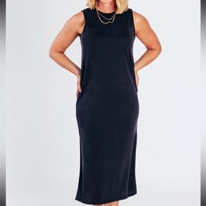 Double Zero | Dresses | New Sleeveless Black Modal Midi Dress | Poshmark